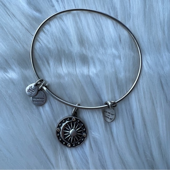 Alex and Ani | Jewelry | Alex And Ani Rafaelian Silver Cosmic Balance Charm Bangle Bracelet ...